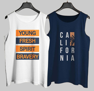 Kay Dee Printed Men Scoop Neck White, Blue T-Shirt - Buy Kay Dee ...