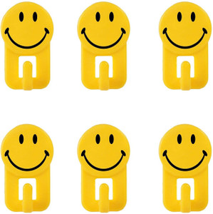 SAFESEED Smiley Face Sticker Hook Wall Mounted Self-Adhesive Plastic ...