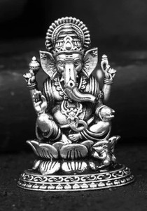 Deepa Ganesha Silver Idol - Small (10grams) Decorative Showpiece - 4.75 ...