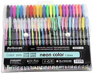 Flipkart.com | BM RETAIL 48Psc Glitter Gel Pens Art Marker Adult ...