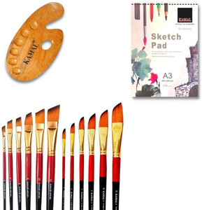 Flipkart.com | KAMAL Angular/Dagger Brushes with Sketch PAD A3 with ...