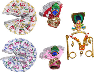 KD laddu gopal Accessory 0-Size Kanha ji, pagdi mukut morpankh mala ...