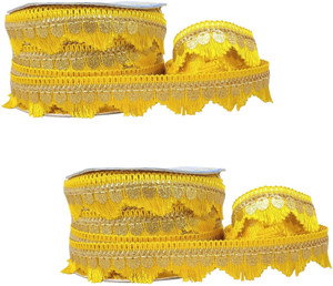 De-Ultimate CWG0341-016 Pack of 2 (18mtr & 2.5cm Width) Yellow Gota ...