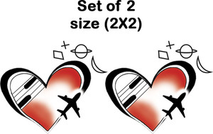 Ordershock Airplane With Heart Tattoo Stickers For Male And Female ...
