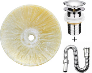 CTM 14 INCH Resin Bowl Wash Basin in Beige Color with Waste Coupling ...