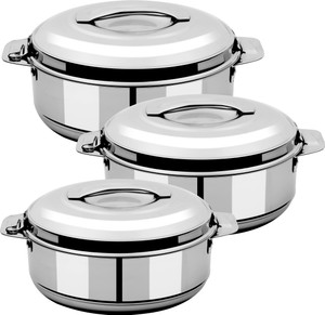 axis Glamour Stainless Steel insulated 1500/2500/3500 ML Hotpot / Roti ...