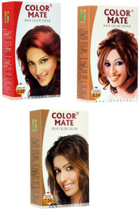 COLOR MATE Hair Cream , Burgundy + Golden copper+ Golden brown - Price ...