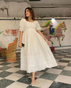 ANGIYA Women Embroidered Anarkali Kurta - Buy ANGIYA Women Embroidered ...