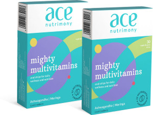 Ace Nutrimony Mighty Multivitamins Oral Strips for Daily Wellness and ...