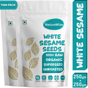 Naturewise Premium Quality Raw Safed Til (White Sesame Seeds) 250-g X 2 ...