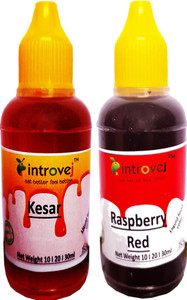 INTROVEJ Kesar & Raspberry Red Liquid food Colour Pack of 2 Each 1 ...