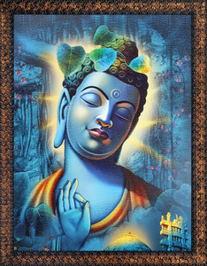 KUSH ART & CRAFT Lord Of Buddha Wall Paintings for living room bedroom ...