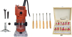 DUMDAAR POWERFUL 350W TRIMMER WITH 12 PCS MULTI SHAPES ROUTER WITH ...