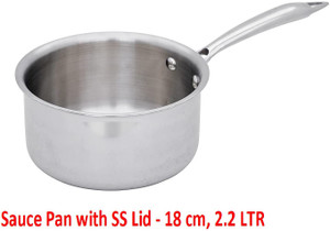 SEGA Triply Stainless Steel Sauce Pan with SS Lid and Riveted Handles ...