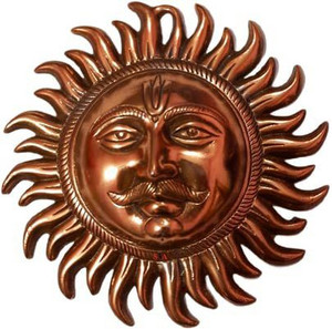 DARIDRA BHANJAN Vastu Wall Sun Surya Suraj Sharp Rays Handmade Copper ...