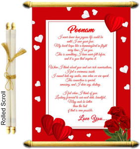Midas Craft I Love You Poonam Wooden Scrolled Love Letter Quotes 03 ...