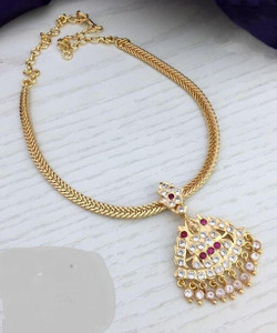 PBM CREATIONS Gold Covering 5PON/ 5 METAL/ ADIGAI / NECKLACE/ CHAIN ...