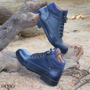 FAUSTO Outdoor Everyday Classy Tending Leather Lace Up Winter Mid Top ...
