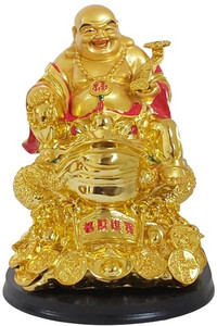 Goodmarts Feng Shui Laughing Buddha Sitting on Money Frog Statue for ...