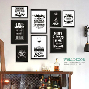 framed posters large set of 8 cocktail bar decor (BAR POSTER) Paper ...