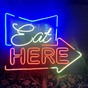 Sameer Graphics Neon LED Sign/Light "Eat Here" Design for Home Decor ...