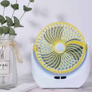PLERIZA USB Table Fans Folding Rechargeable Fan LED Light And ...
