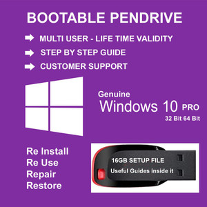 SOFTWARE WONDERLAND Windows 10 Pro Operating System 16 GB Bootable USB ...