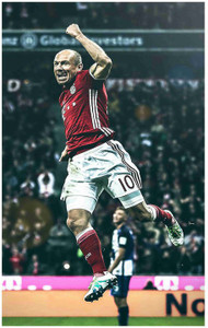 Arjen Robben Footballer Flex Poster For Room M2 Photographic Paper ...