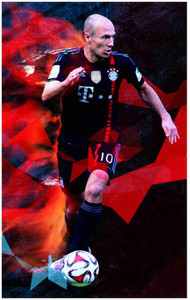 Arjen Robben Footballer Flex Poster For Room M1 Photographic Paper ...