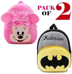 INDIGNITE PINK MINNIE WITH BATMAN PACK OF 2 12 L Backpack black - Price ...