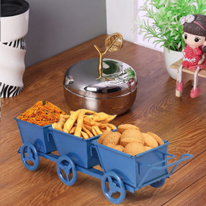 APEROL DESIGN Metal Antique Namkeen Train Trolley (Blue Color) Tray ...