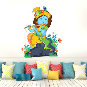 Delight Decor 46 cm Krishna with Flute Self Adhesive Sticker Price in ...