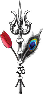 Ordershock Trishul With Rose And Feather Tattoo Stickers For Male And ...