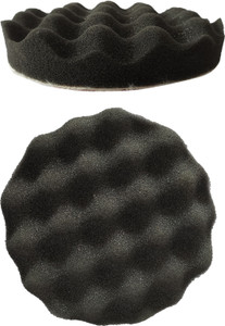 DUMDAAR 2pc Wave Sponge Velcro Pad Black Foam For Polishing, Wax Etc ...