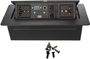 TECHGEAR Hydraulic Pop Up Box/Cable Cubby with HDMI, Audio, LAN and ...