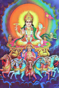 Lord Surya Dev Waterproof Vinyl Sticker Poster || (24 inch X 36 inch ...