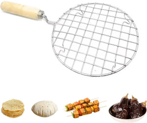 Kriwell Steel 23 cm Round Papad Roaster Chapati Roti Jali Barbeque (BBQ ...