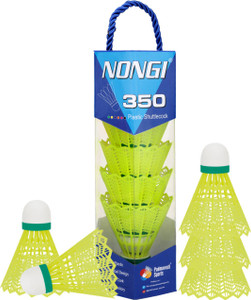 Nongi 350 Plastic Badminton Shuttle Pack Of 5 For Indoor Outdoor ...