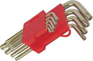 DUMDAAR Heavy duty 9pc Silver Small Torx/Star allen key set Multi Size ...