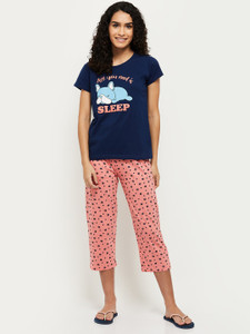 MAX Women Printed Dark Blue Top & Capri Set Price in India - Buy MAX ...