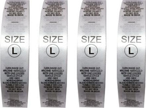 RetailPick ( L ) Large Satin Size Label (12000) pcs with Wash care ...