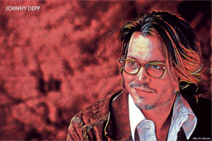 YAA - Johnny Depp Art Effect Poster Set 3 (18inchx12inch) Photographic ...