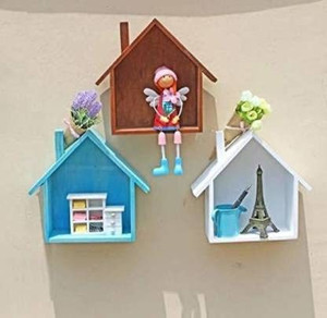 Screeno Wall Shelf Rack Shelves Lodge House Shape Shelf MDF Wall ...