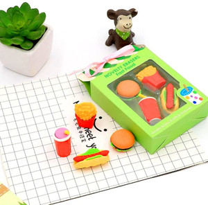 TOYVISION Hamburger Erasers Western-style Fast Food Rubber School ...