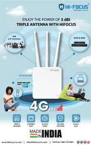 HI-FOCUS HF-4GR1103T 4G Router 2.4 GHz 900 Mbps Wifi Speed NA Internal ...