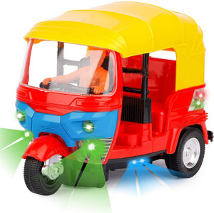 valuableplus Auto Rickshaw Toys, with Attractive Light Sound, Battery ...