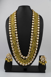 TRINKETS AND TOGS Brass, Stone Gold-plated Yellow, White Jewellery Set ...