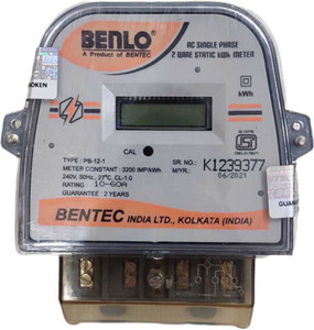benlo Energy Sub Meter Single Phase 2-Wire Static kWh(LCD Display)Class ...