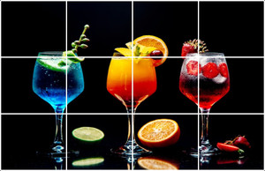 Sticker Wall 91 cm Multi Flavour Mocktail Wall Sticker Self Adhesive ...