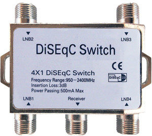 GoodsBazaar DiSEqC Switch SW 4008 DiSEqC 2.0 Switch 4 in 1 Satellite ...